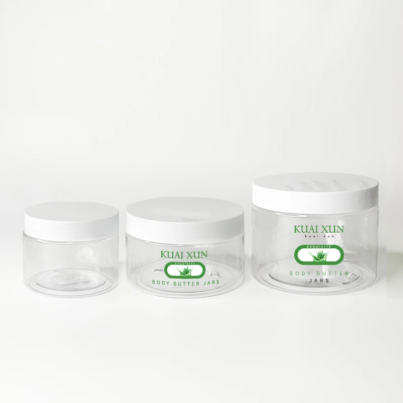 8oz clear Plastic Luxury Cosmetic Body Scrub Containers Body Butter ...