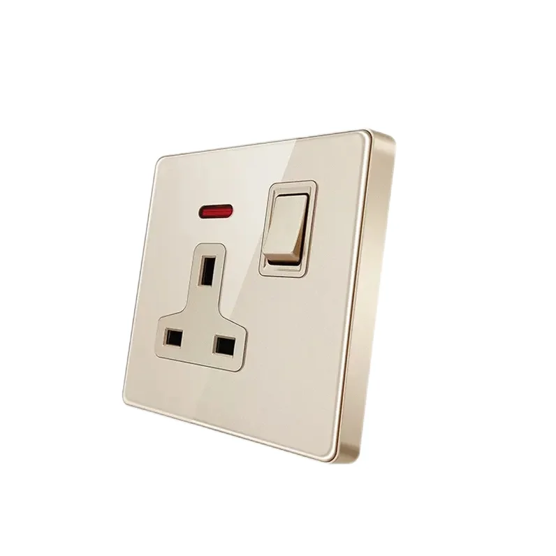 British Standard Gold Luxury Style Switch Electric Switches And Socket ...