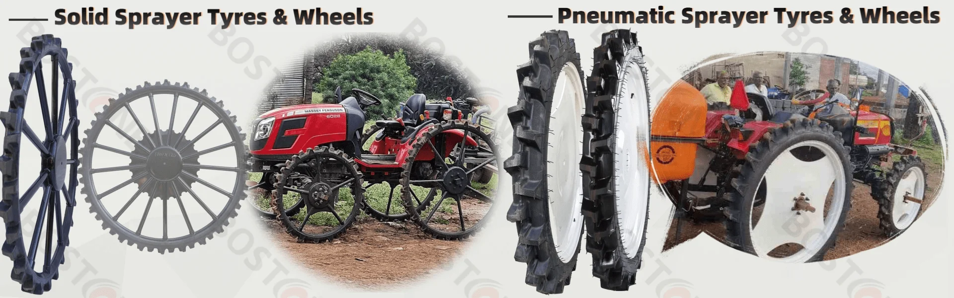 Agricultural Rich Paddy Wheel Tractor 1100*80mm 1100*100 Mm Tires - Buy ...