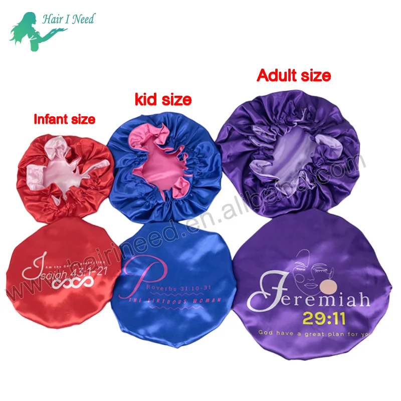 Custom Logo Mommy and Me Bonnet Silk Stain Hair Bonnets Night Sleep Hat
