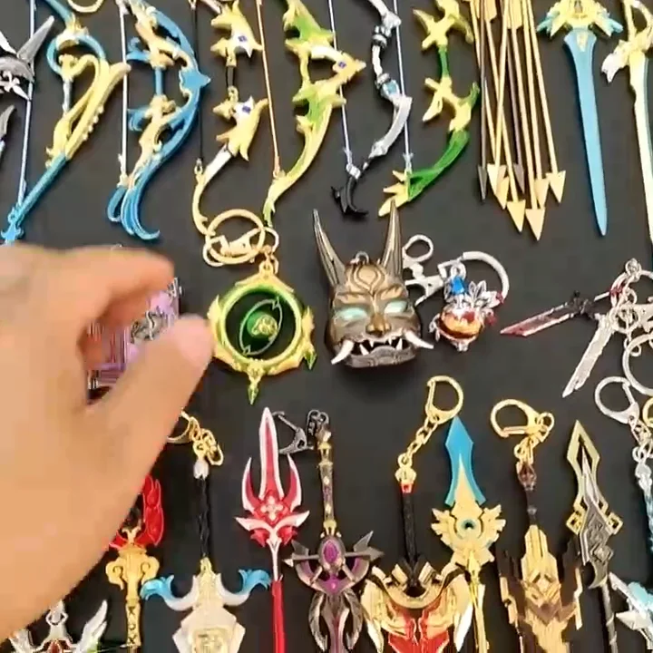 High Quality Genshin Impact Keychain 3d Metal Weapon Keychain Anime Toy ...