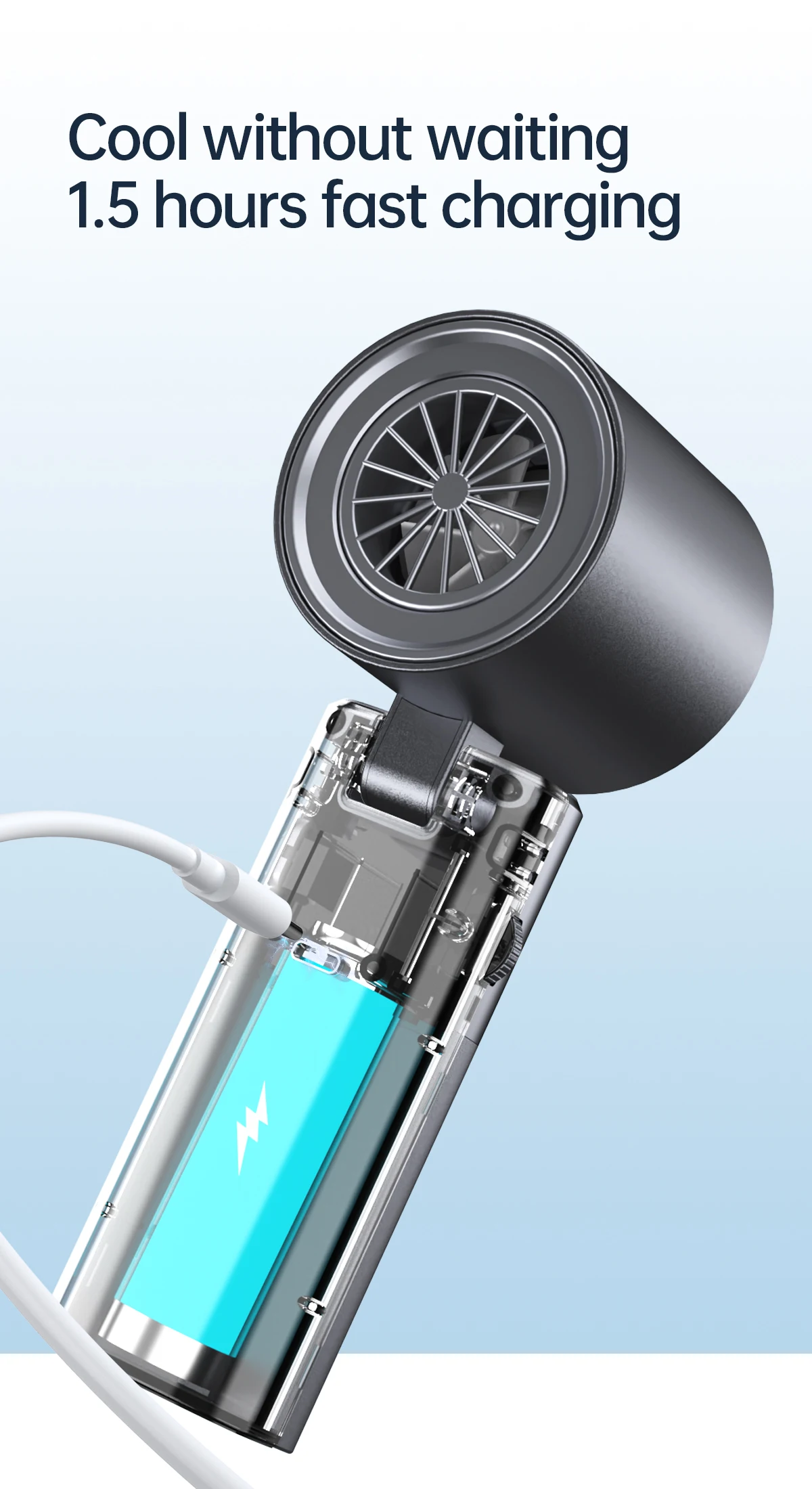 Portable Mini Electric Turbine Cooling Handheld Fan High-Speed USB ...