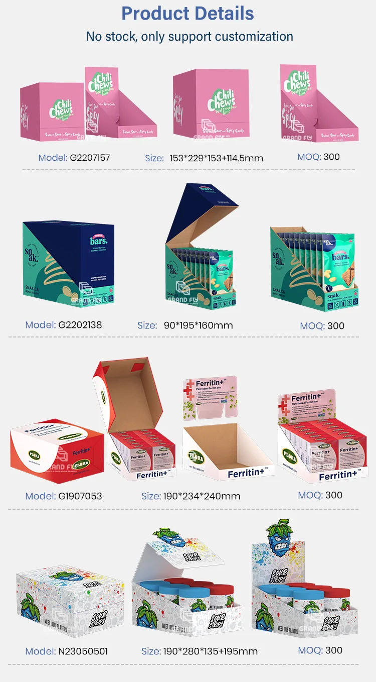 Custom Supermarket Tear off Snack Cardboard Display Box