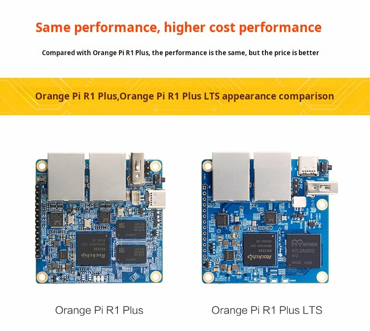 Orange Pi R1 Plus Lts Development Board Dual Gigabit Soft Router Rk3328 ...
