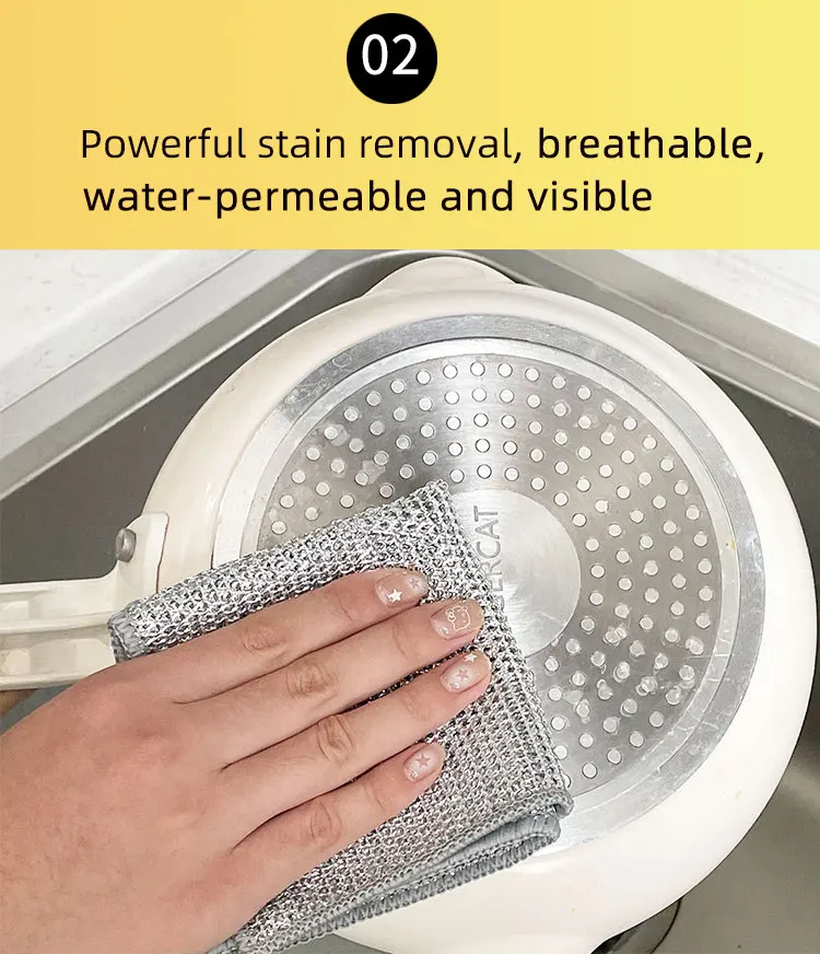 Multipurpose Reusable Scrubbing Wire Rags Scrubber Kitchen Steel Wire ...