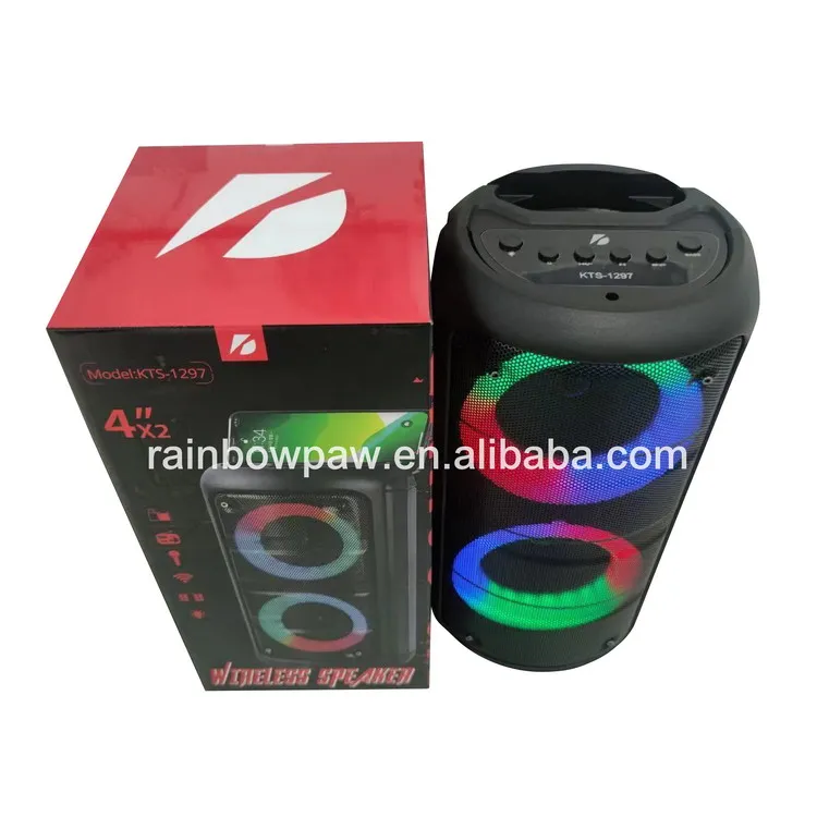 Kts-1297 Double 4 Inch Portable Wireless Speaker Karaoke Mp3 Speaker ...