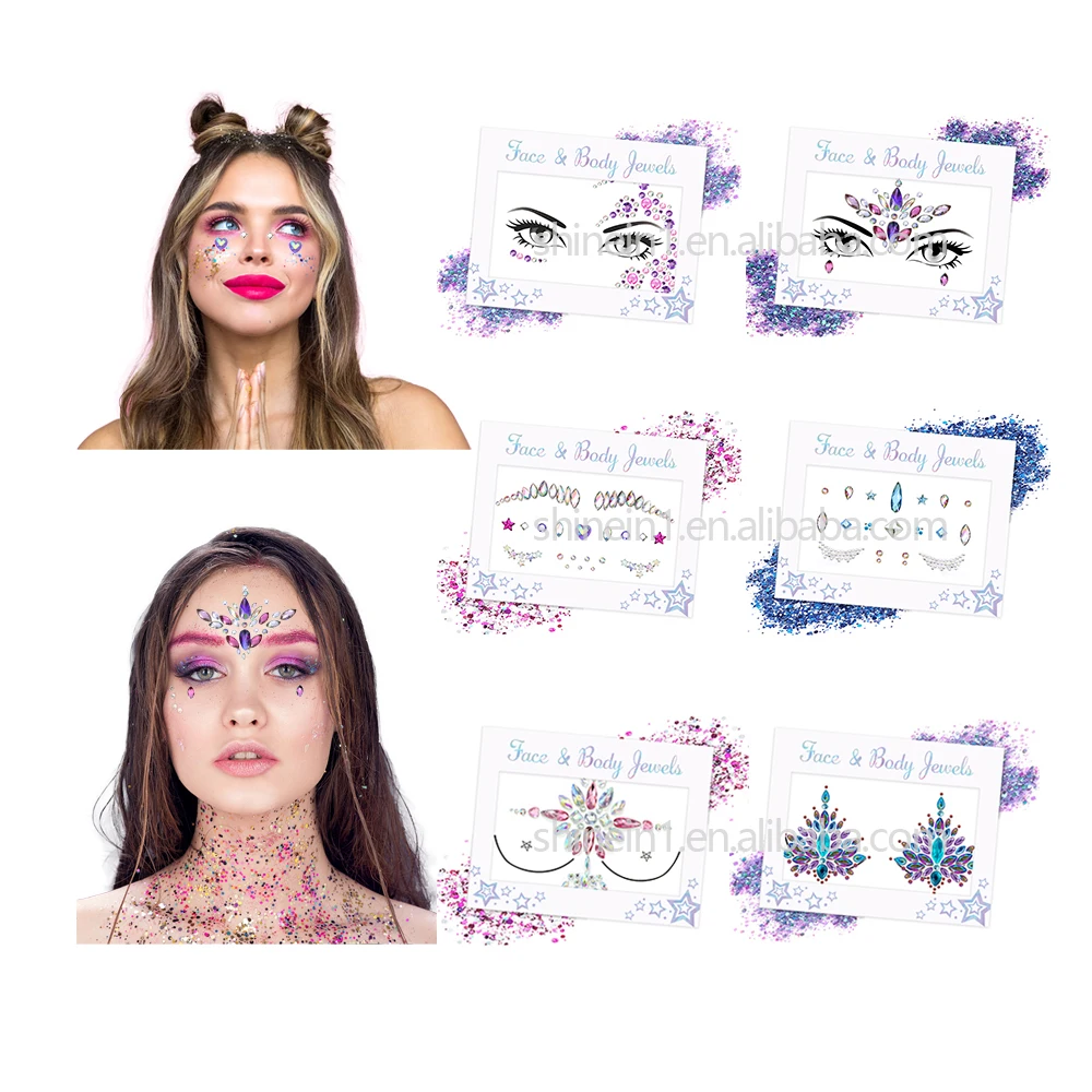 Wholesale Tattoo Face Gem Sticker - Adhesive Breast Jewels