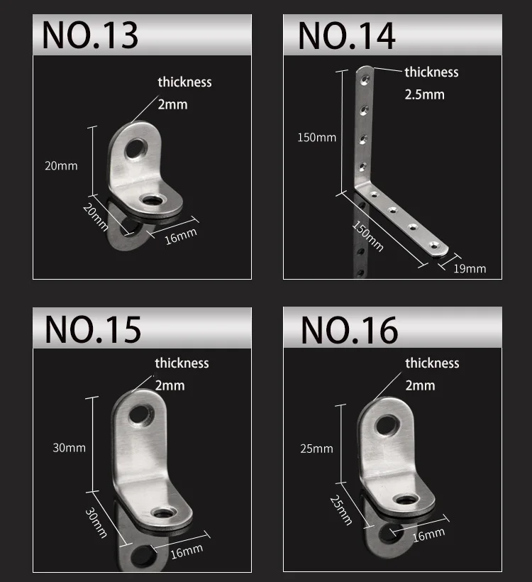 HIGHYI Cabinet Stainless Steel Corner Bracket Connectors