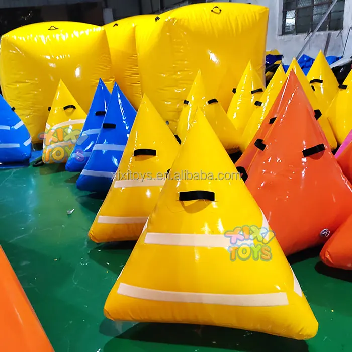 1m Pink Color Triangle Inflatable Safety Marker Buoys For Swim Event ...
