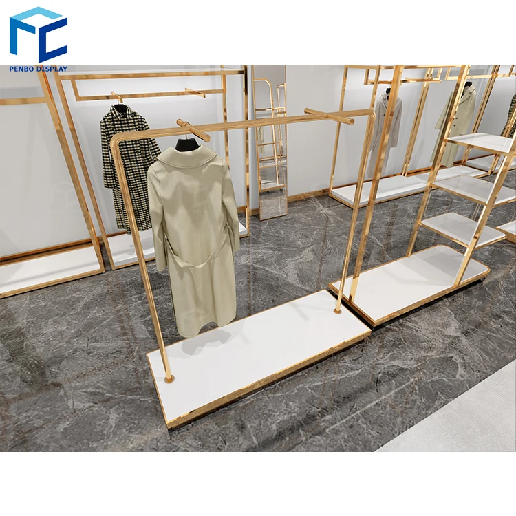 Modern Display Stand Furniture for Clothing Store Wood Clothes Display ...