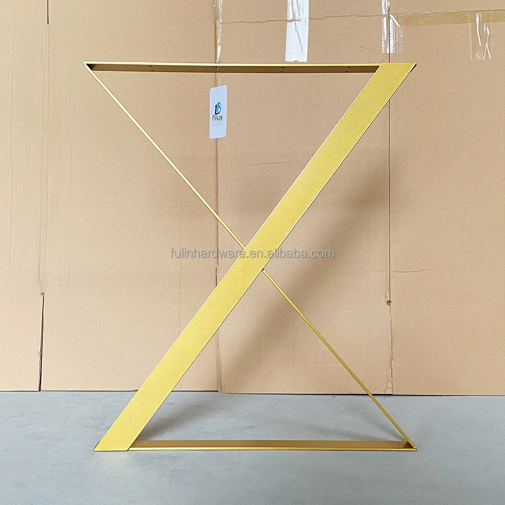 Good Price Solid Steel Brush Shinny Gold Metal Table Base BrassTable ...