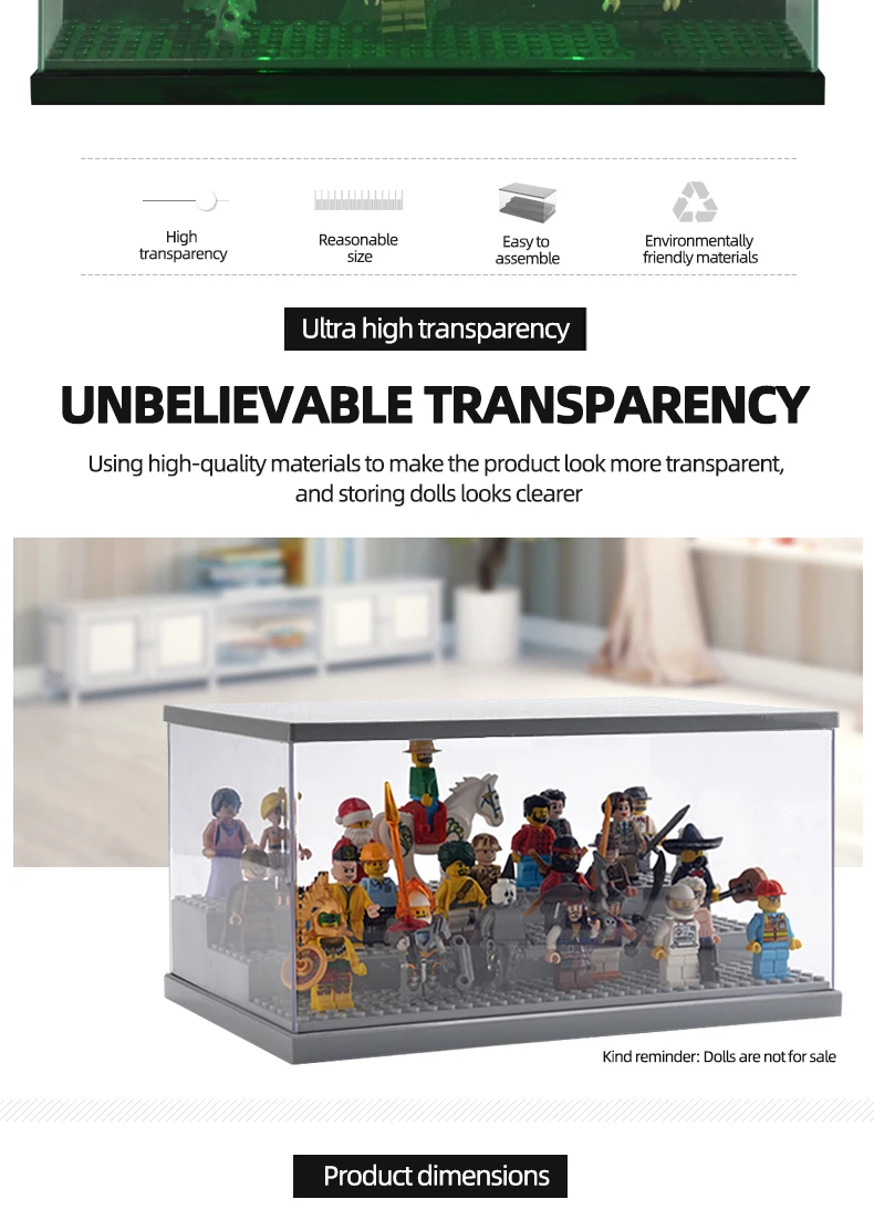 Sl Large 3-level Model Car Toy Doll Stackable Display Case Minifigures ...