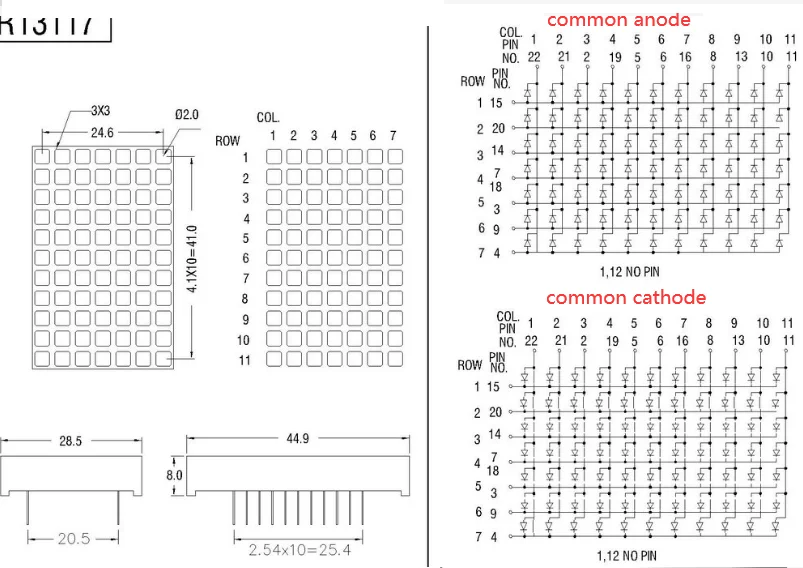 Houkem Led Square Led Dot Matrix Display Red Led Elevator Matrix 16117 ...