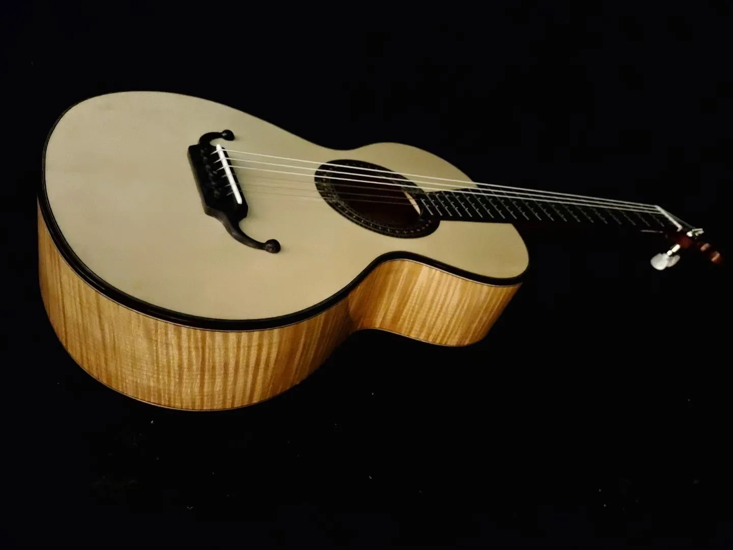 Geake K-500 34 Inch High Quality All Solid Spruce Tiger Maple Guitar ...