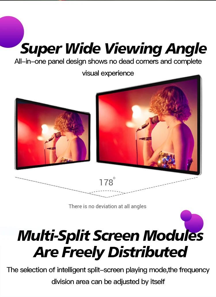 2K 4K Screen Indoor Wall Mounted Android Video Player LCD Advertising ...