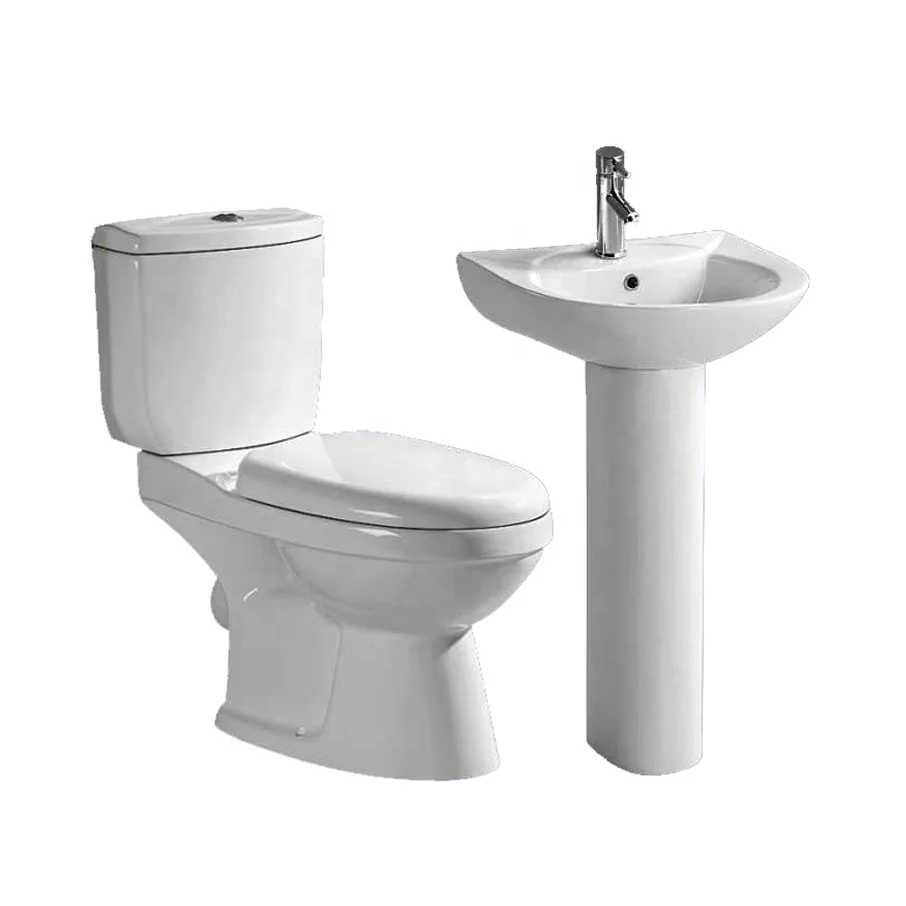 Modern style sanitary ware two piece toilet bowl and pedestal sink ...