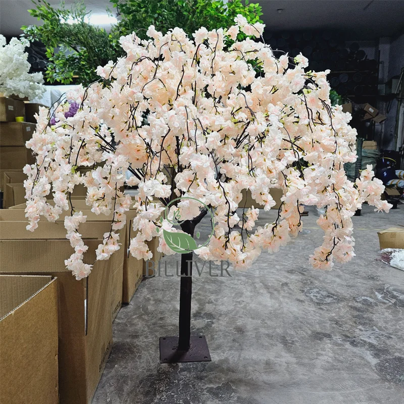 Artificial Plastic Cherry Blossom For Table Rose Centerpieces Decor Tree Pink Purple Wisteria ...