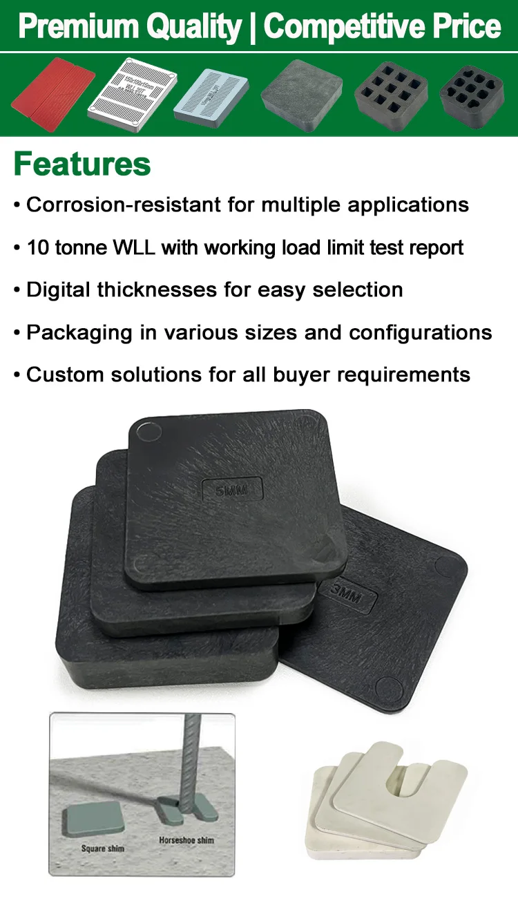 70x35mm Plastic Bearing Shims - Durable Precast Solutions