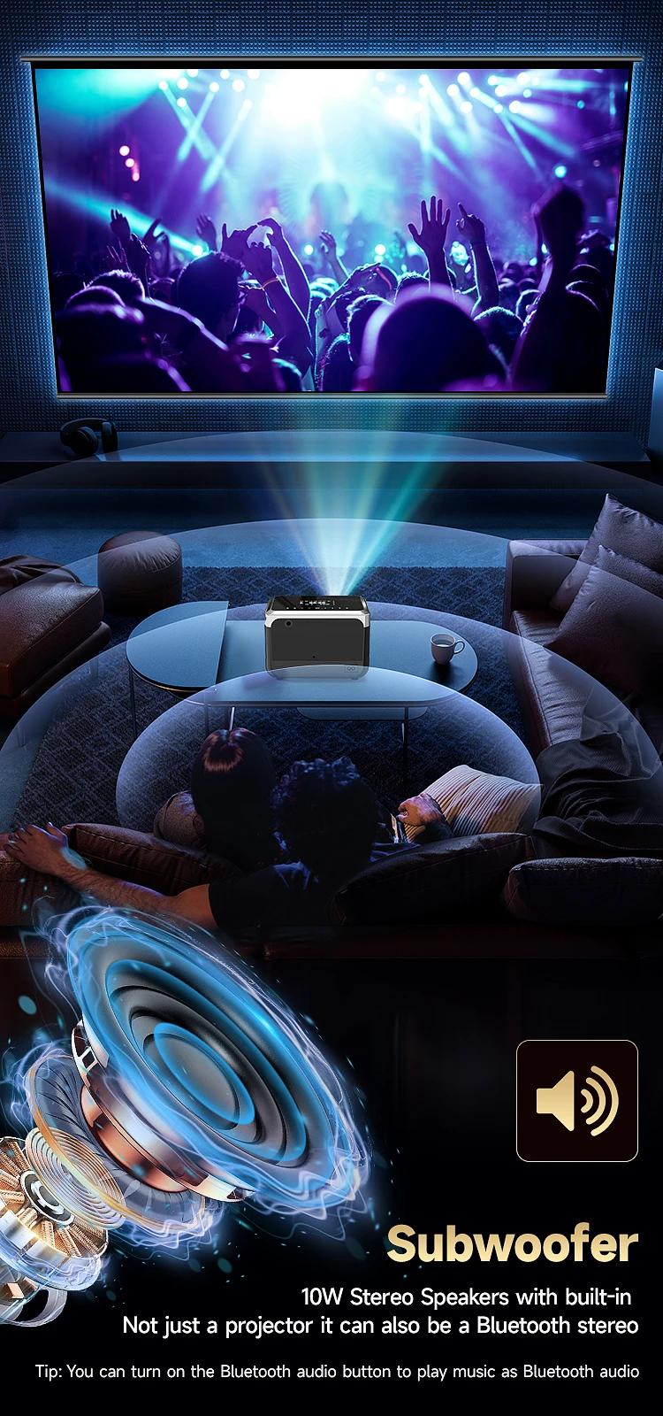 Home Theater 4k Portable Projector Auto Focus Automatic Screen 900ansi ...