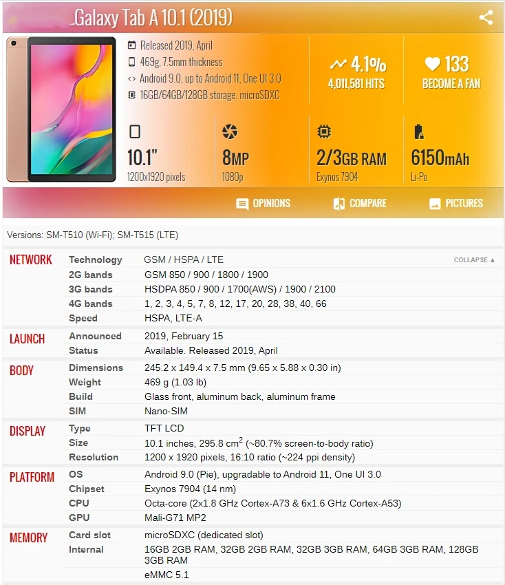 Wholesale Used Tablet PC Original Unlocked Tab A10.1 T515