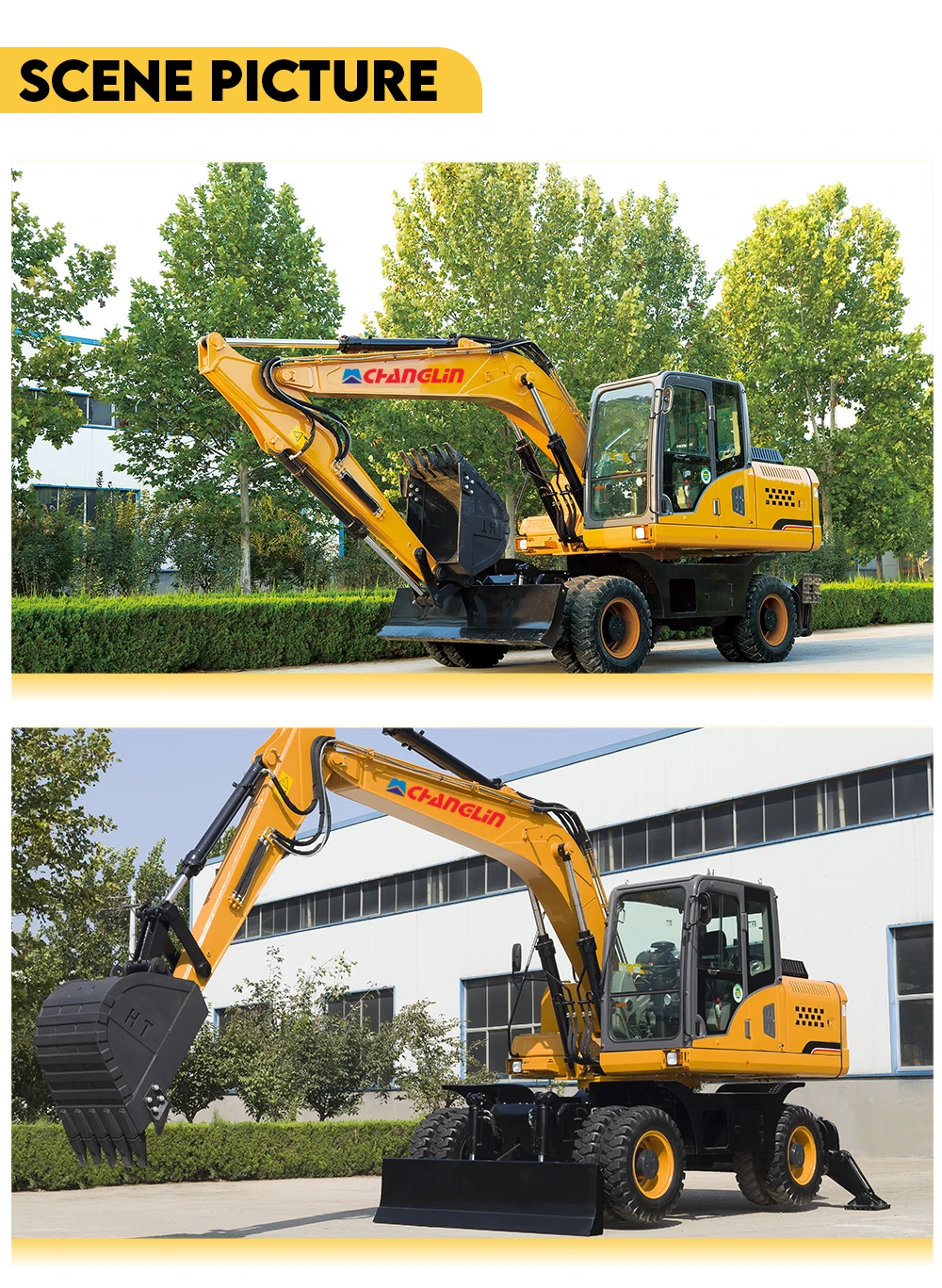 Hot Sale Excav Digger Wheel Excavator 93 kW 15 Ton New Excavator With ...