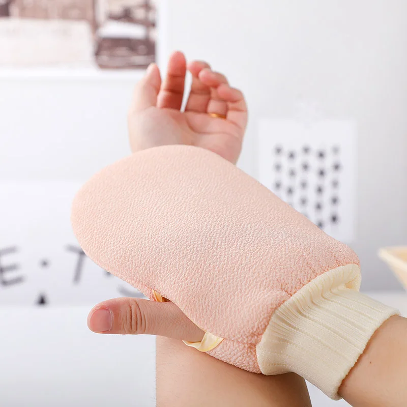 Solid Color Beauty Exfoliating Glove Mitt Body Scrub For Bath Shower ...