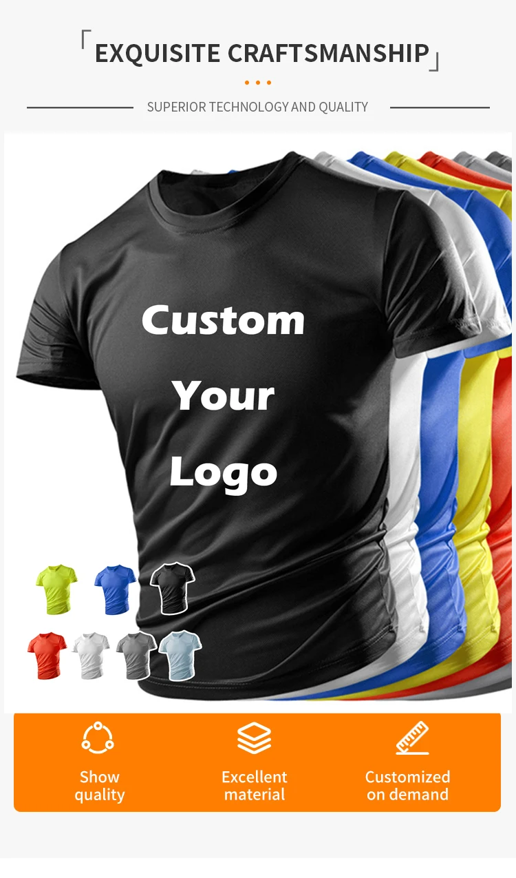 Custom Tagless Blank T Shirts for Printing - Men's White T-Shirt 160g