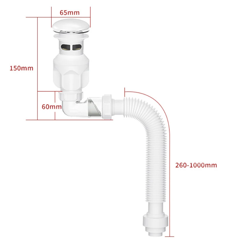 Retractable Pvc Sewer Pipe Fittings Bathroom Basin Bottle Trap Waste ...