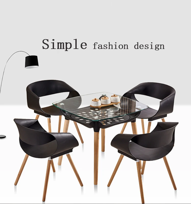 Glass Table square Wood Legs Cafe Coffee Tables for the Living Room ...