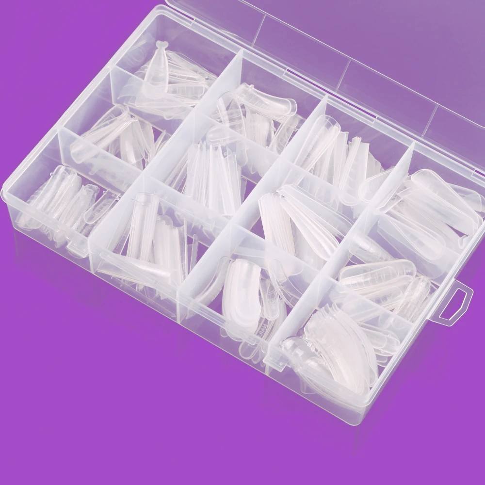 Clear Dual Forms Tips Quickly Building Gel Form Nail System Full Cover ...