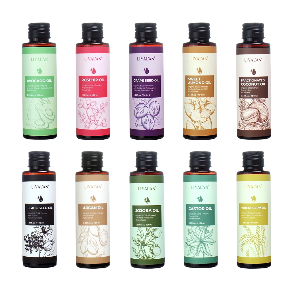 Organic Carrier Oil Rosehip Grape Avocado Sweet Almond Coconut Black ...