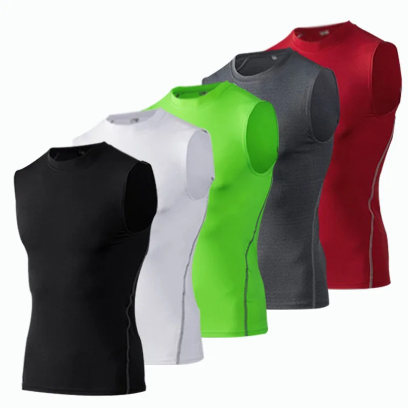Men's tight training vest Sports fitness quick-drying vest football ...