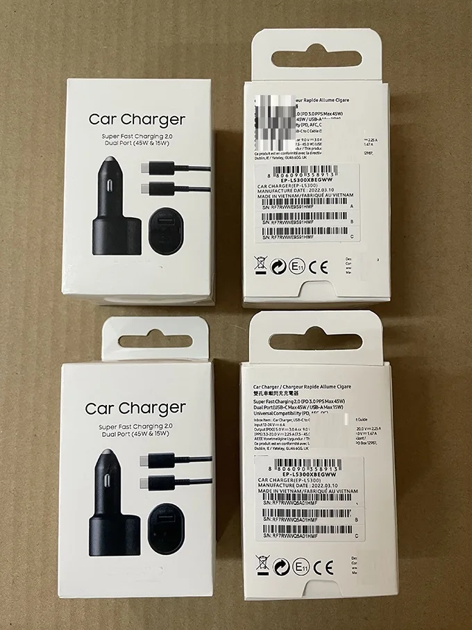 Super Fast Charging 2.0 Dual Port Car Chargeur Type C Cable 45W PD USB ...