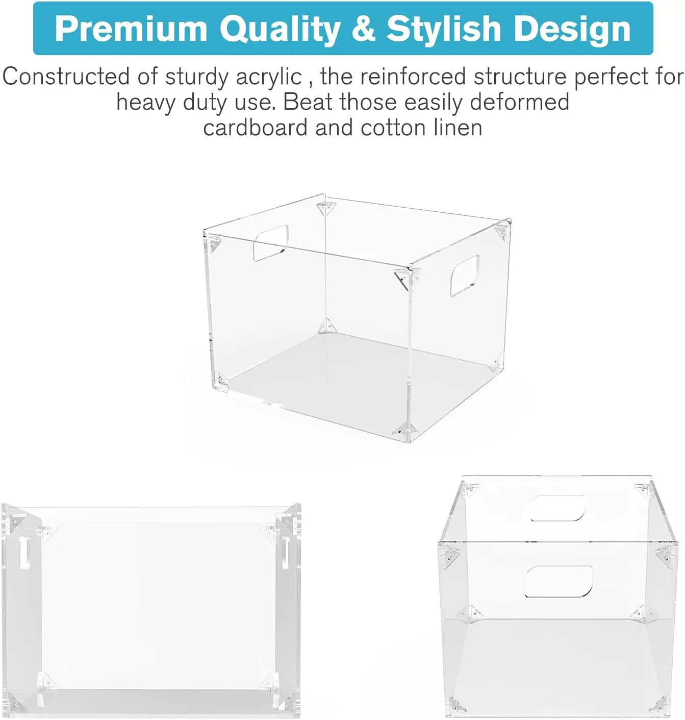 Acrylic Desktop File Box Organizer - Clear & Customizable