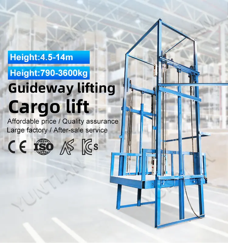 Guide Rail Freight Elevator Storage Cargo Hydraulic Automatic Elevator ...