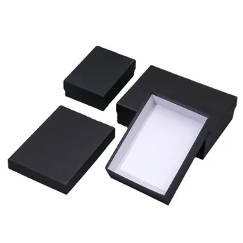 Top And Bottom 2 Piece Box Matt Black Rigid Cardboard Box Custom No ...