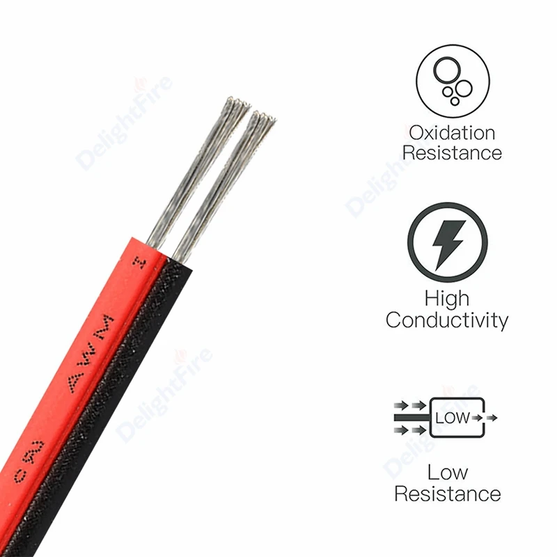 2 Pin Electric Cable 24awg 0.2mm2 Tinned Copper Wire Electrical Wires ...