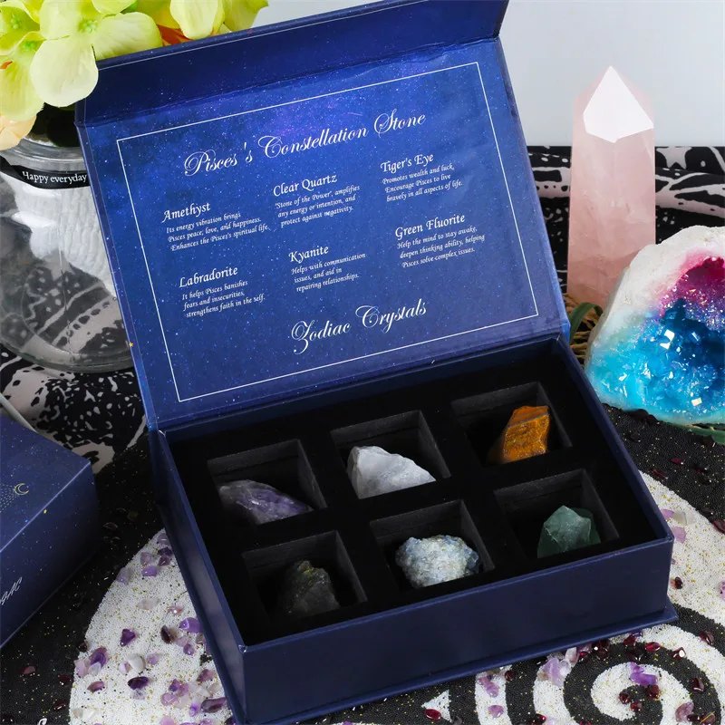 Customize Crystal Gift Zodiac Sign Stones Birthstones Pack Natural ...