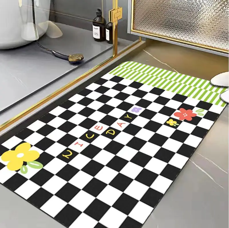 Custom Quick-drying Diatom Mud Soft Skin Non-slip Bath Mat Modern ...