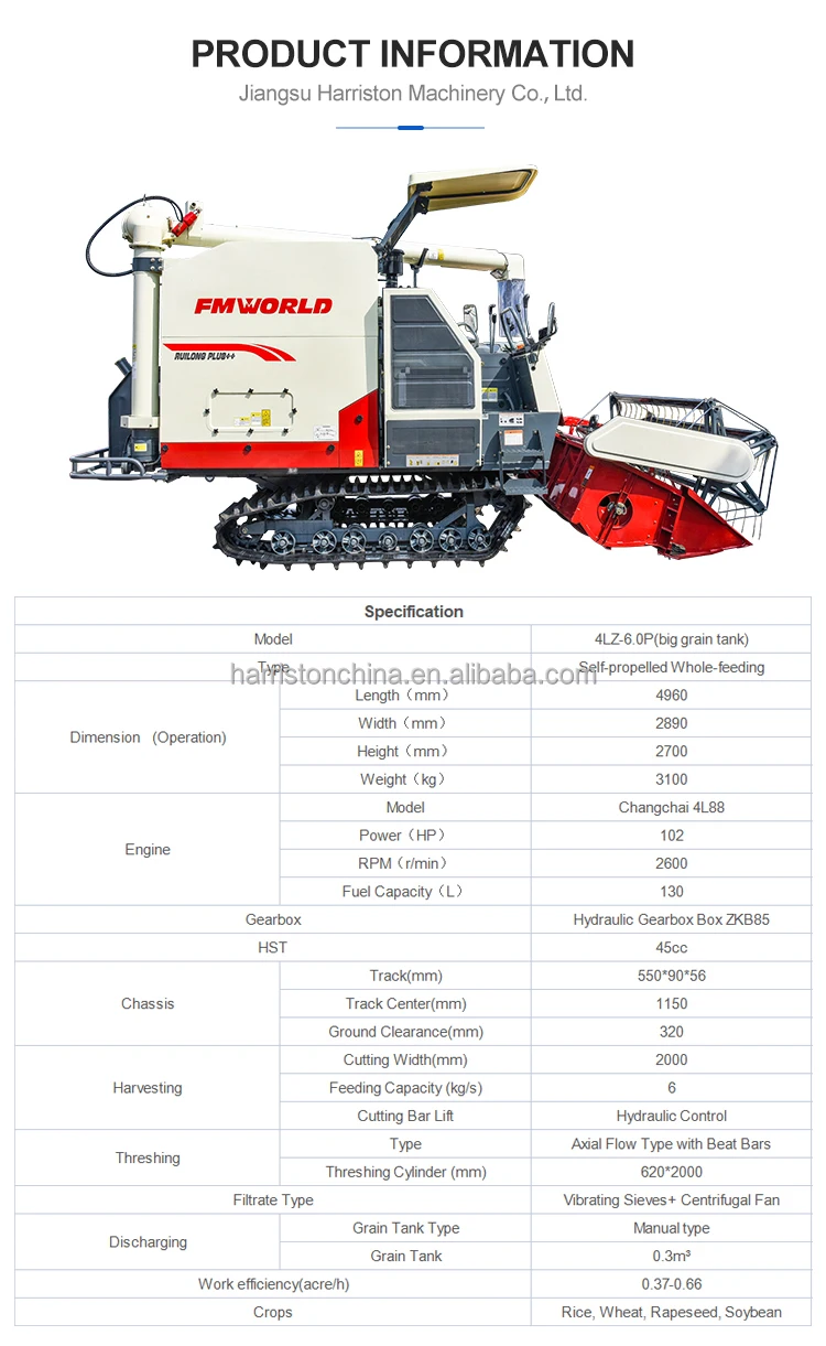 FM WORLD 4LZ-6.0P Harvesters - Efficient Self-Propelled Solutions
