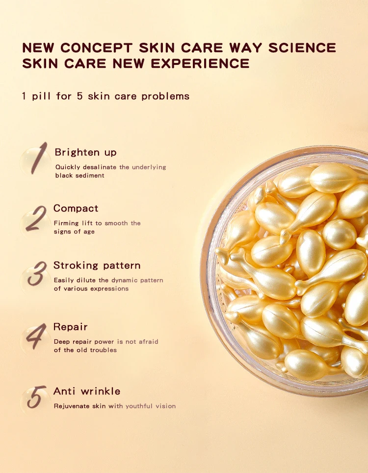 Skin Care Facial Serum Capsules Fullerene Placenta Facial Care Capsules ...