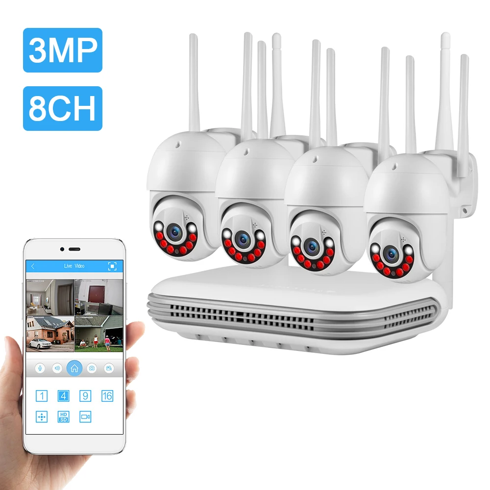 Kerui 4ch Wifi Nvr Kit Wireless Security Cameras 8ch Nvr Surveillance System Cctv Security ...