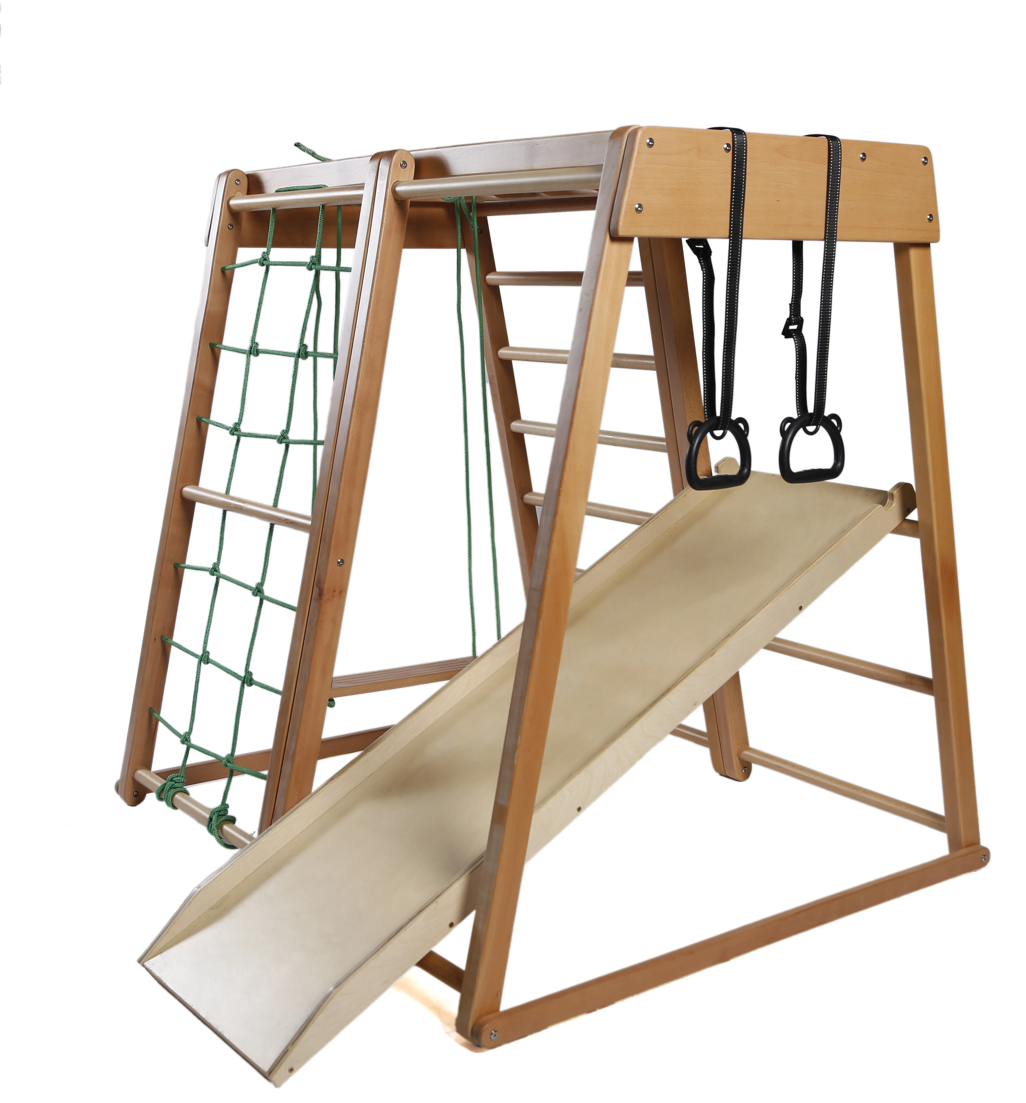 Wood Slide Kids Wood Climbing Frame Indoor Playground for Kids Indoor ...