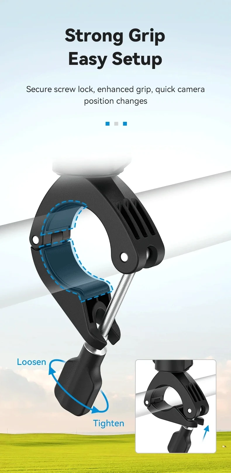 Telesin Light Weight Camera Mount Motorcycle/bike Handlebar Mount For ...