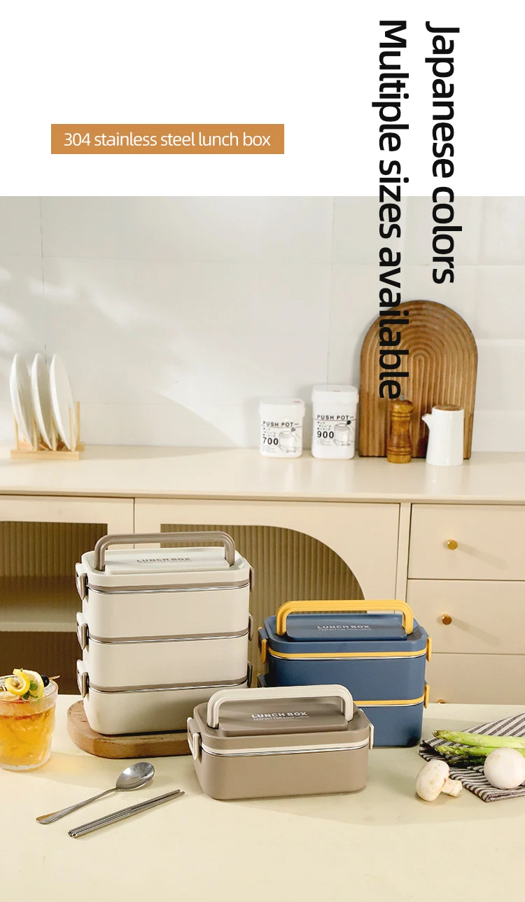 Custom Stackable Insulated Plastic Bento Box With Bag Thermal Stainless ...