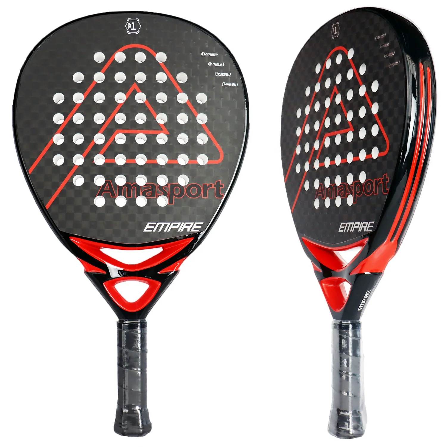 AMA Sport Custom Logo Carbon Fiber Padel Racket - Lightweight 18K Fiber ...