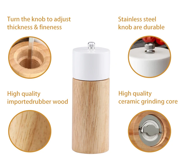 Top Seller 2023 Ceramic Grinding Core Wooden Sugar Pepper Mill Manual ...