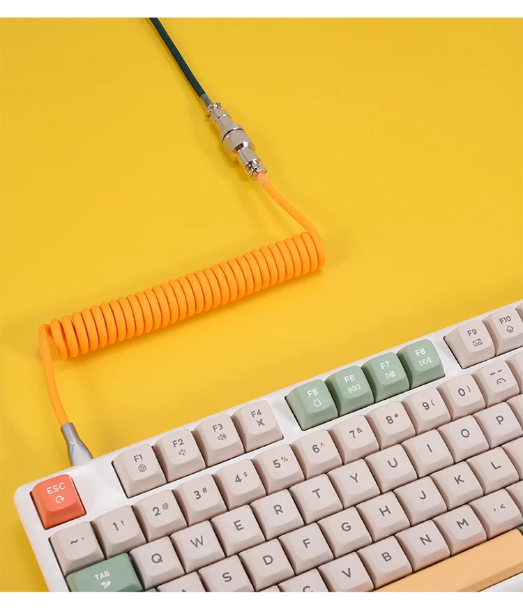 104keys Mechanical Keyboard Coiled Cable Wire Type C Custom Usb Port ...