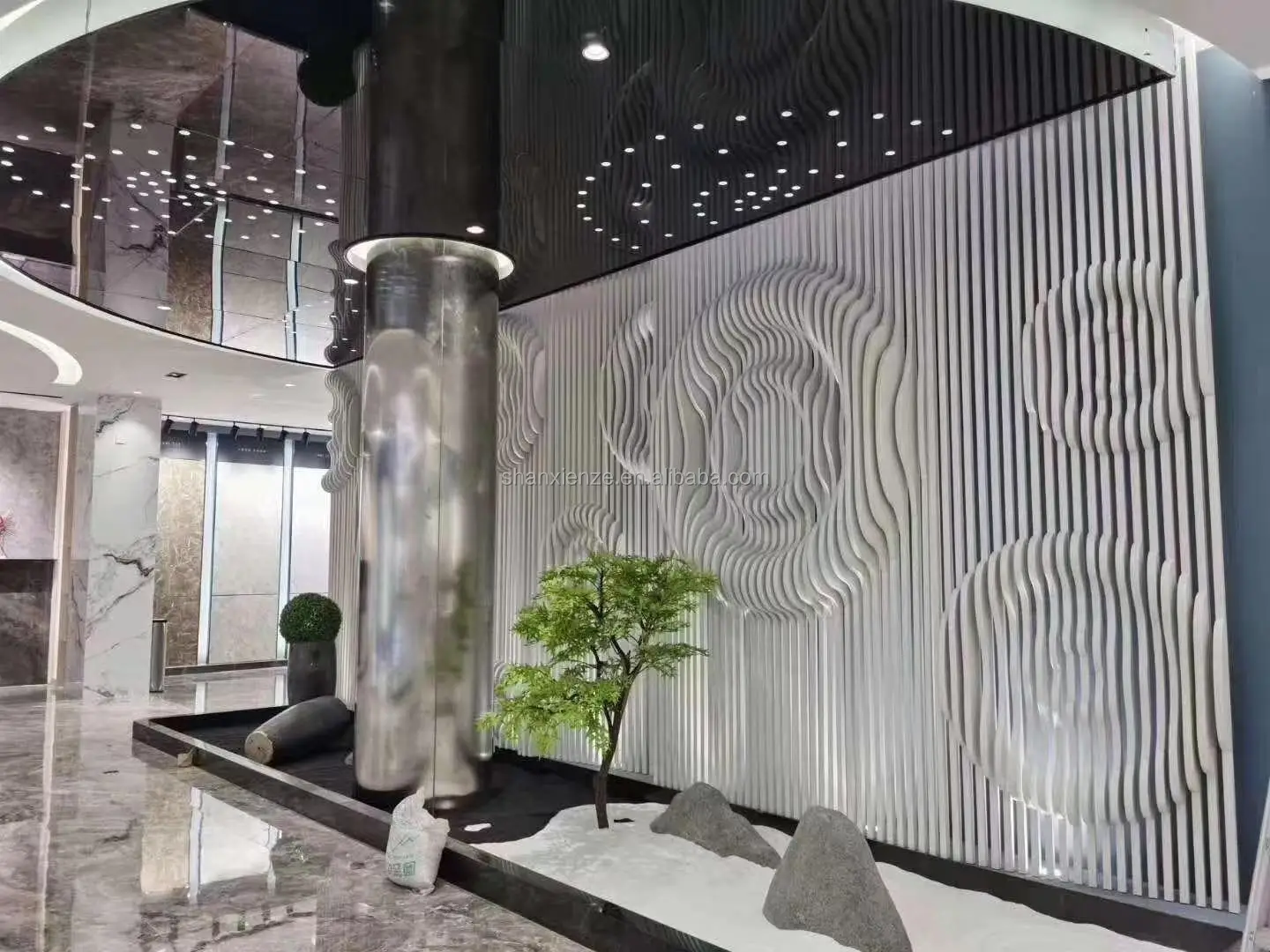 Customizable Aluminum Metal Wave Ceiling Tiles - Unique Art Decoration