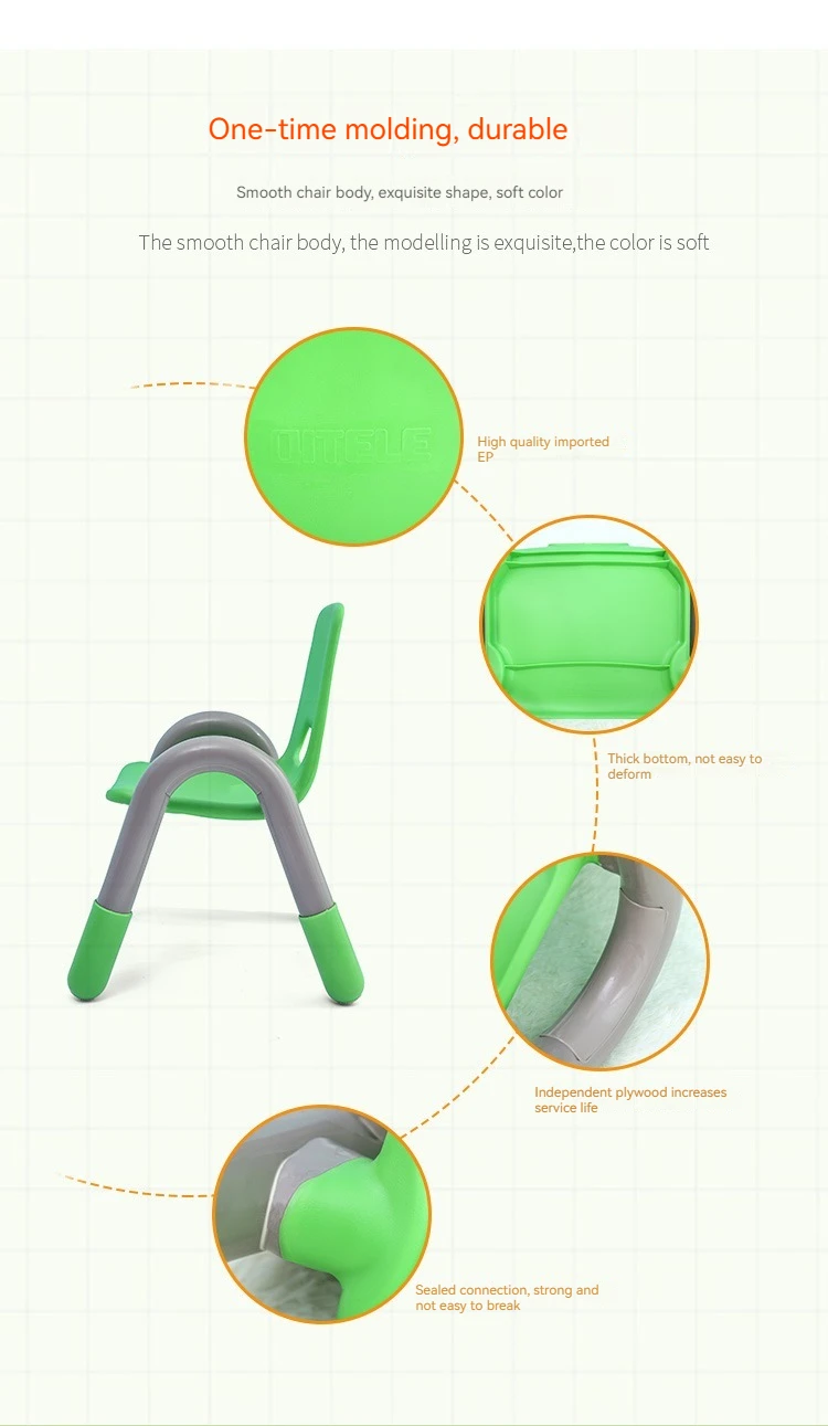 Modern Simple,Lovely And Colorful Children's Plastic Backrest Chair ...